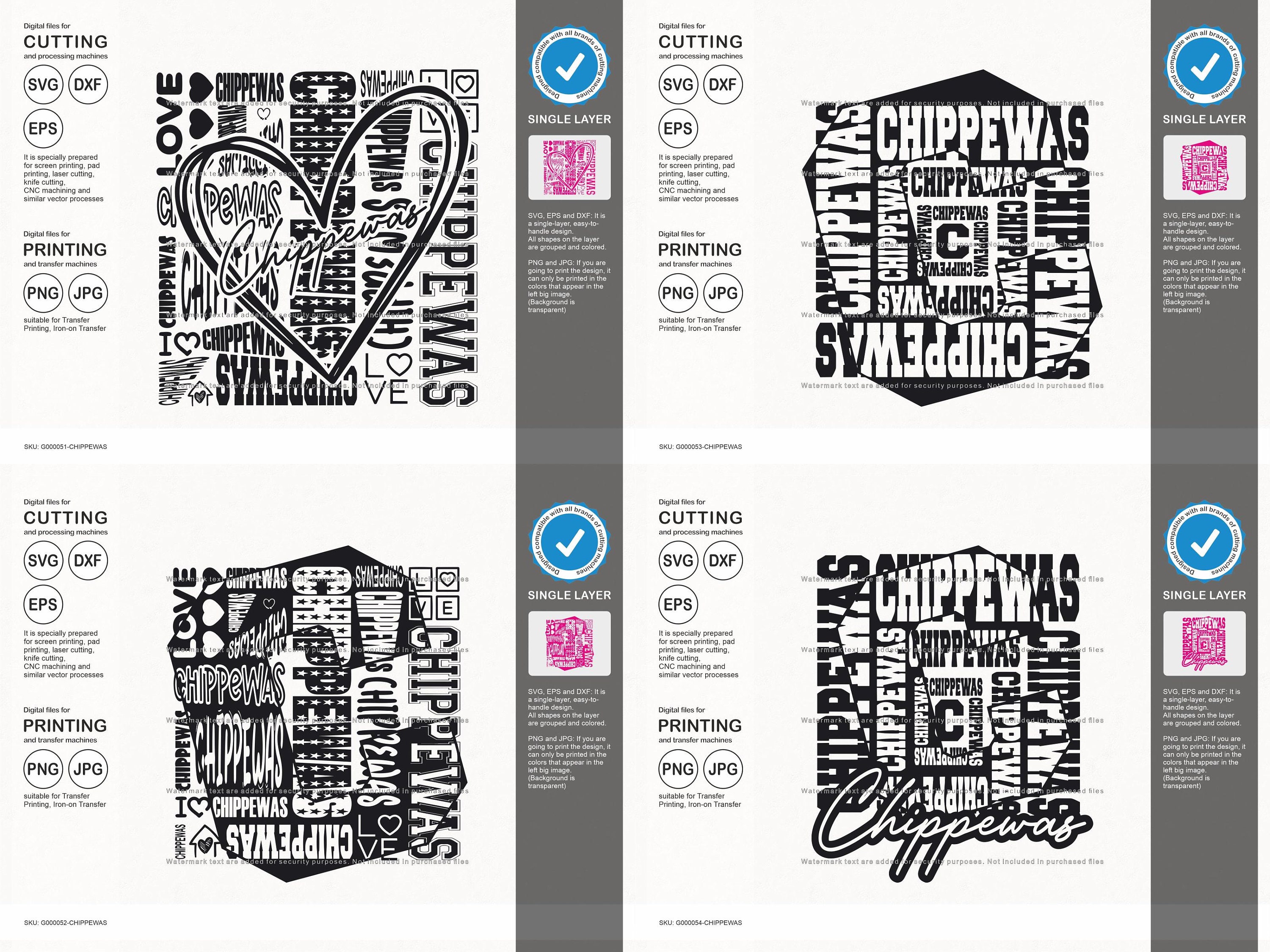 Chippewas Svg, Chippewa 12 Typography Svg Mascot Designs Pack ...