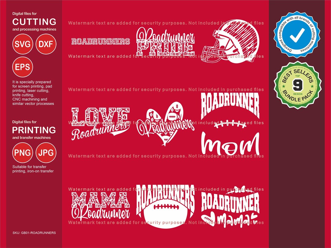 Roadrunners Svg, Roadrunner 9 Football Svg Mascot Designs Pack ...