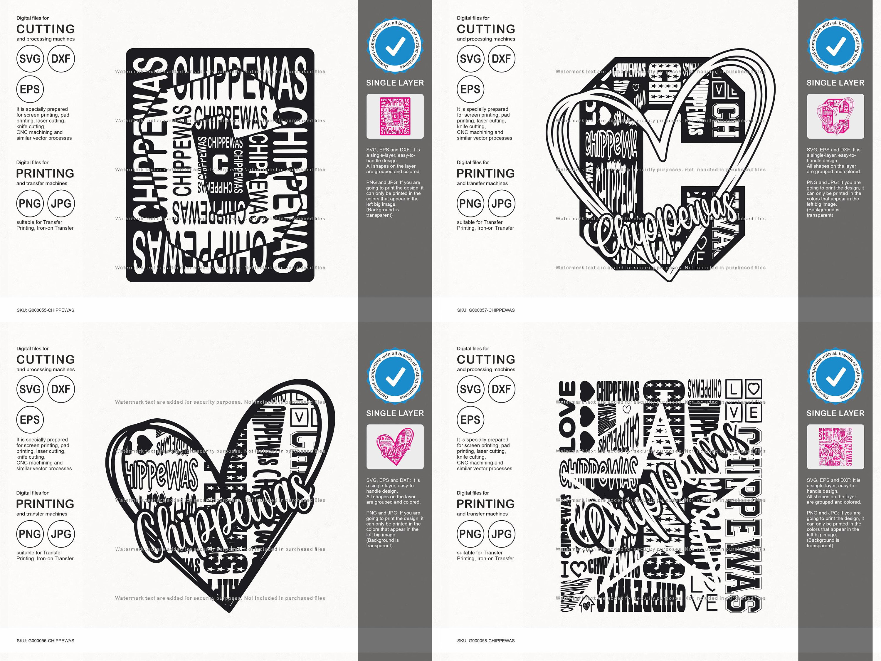 Chippewas Svg, Chippewa 12 Typography Svg Mascot Designs Pack ...