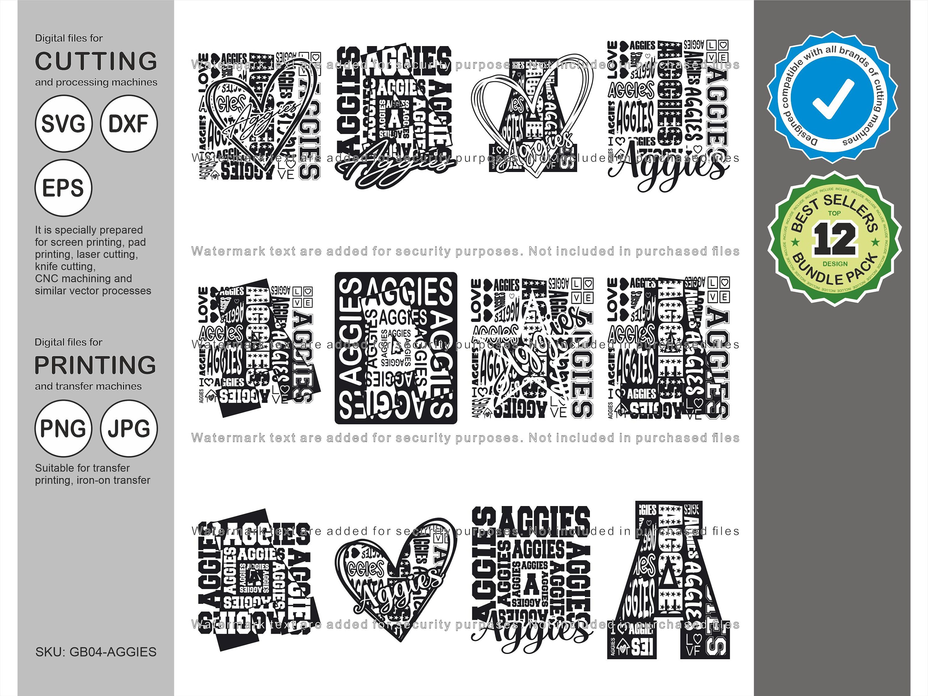 Aggies Svg, Aggie 12 Typography Svg Mascot Designs Pack, Aggies ...