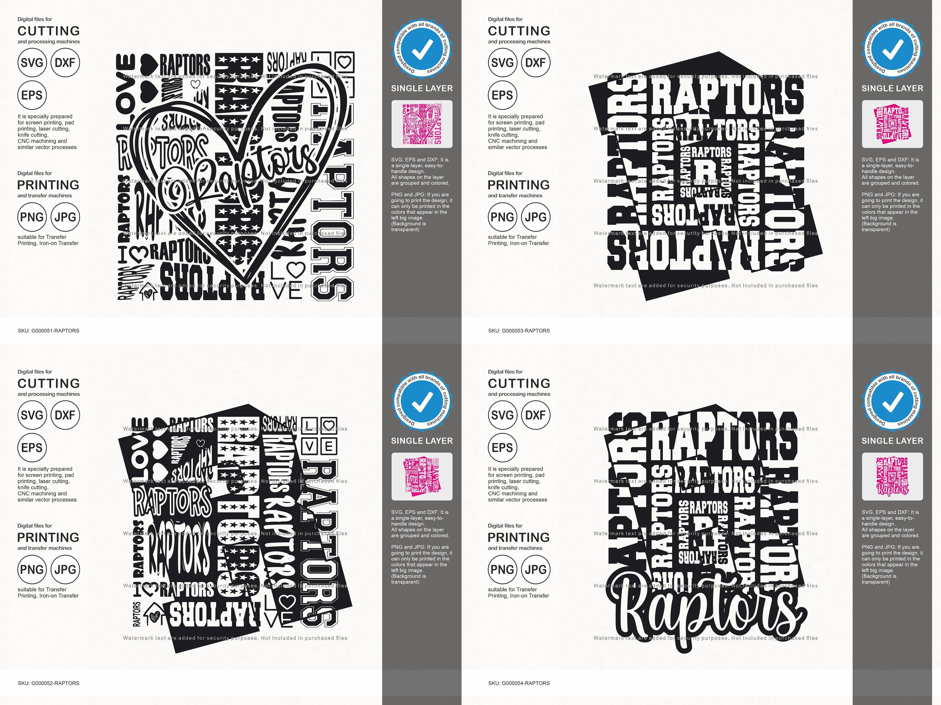Raptors Svg, Raptor 12 Typography Svg Mascot Designs Pack, Raptors ...