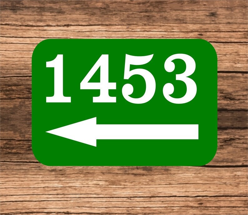 Elegant House Sign Left Arrow | Personalized Aluminum Address Sign 10 ...