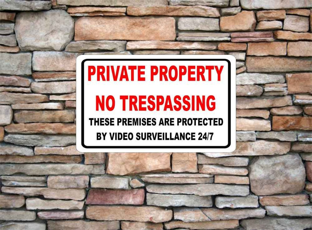 No Trespassing Sign | Security Sign | Aluminum Metal Sign 12" X 8" - Etsy