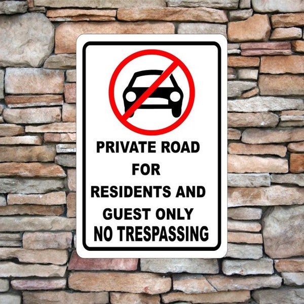 Private Road Residents Only Sign - Etsy
