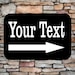 Personalized Aluminum Sign | Custom Right Arrow RP1 | Customizable ...
