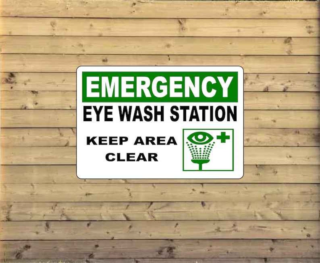 OSHA Emergency Eye Wash Station Sign OR Sticker Decal - Etsy