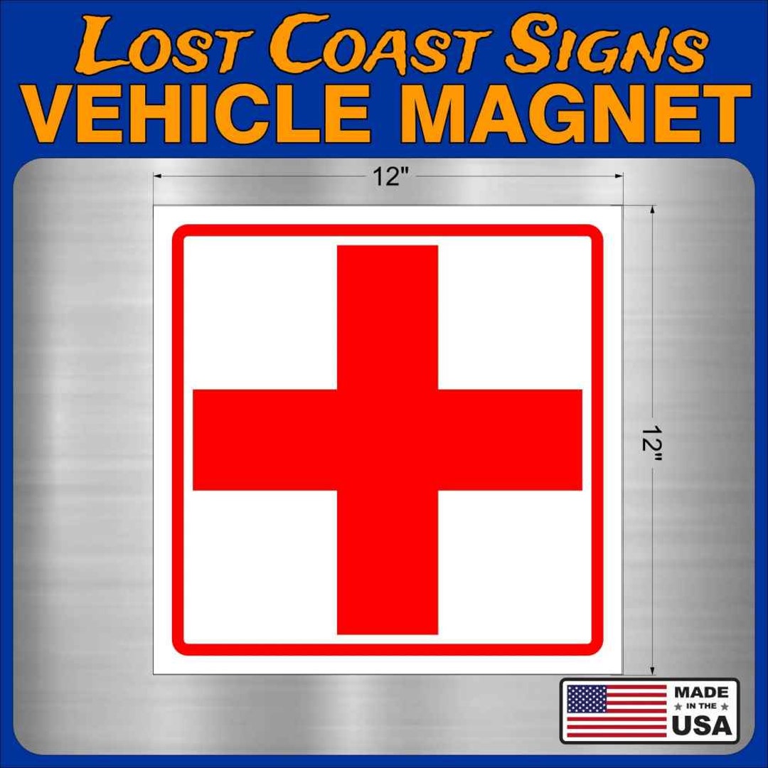 Red Cross Car Magnet | Car Sticker Decal 12" X 12" - Etsy