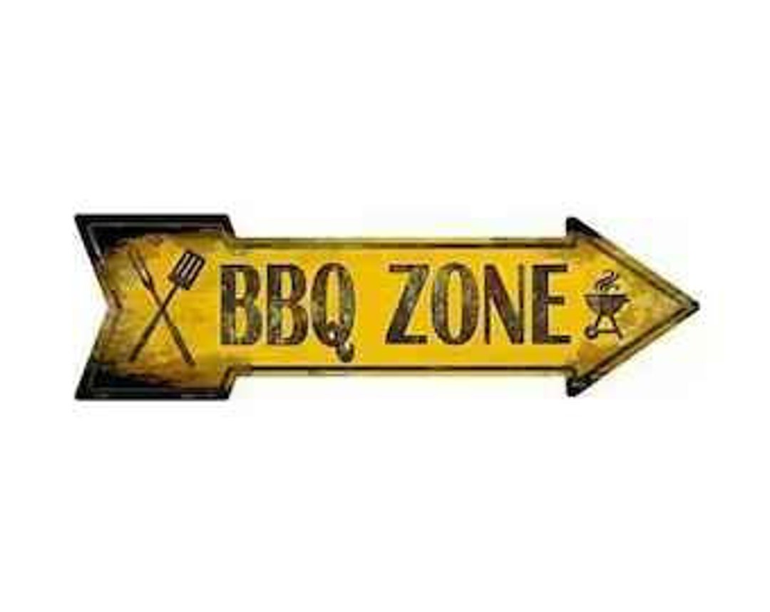 BBQ Zone Metal Arrow Sign | Aluminium Sign - Etsy
