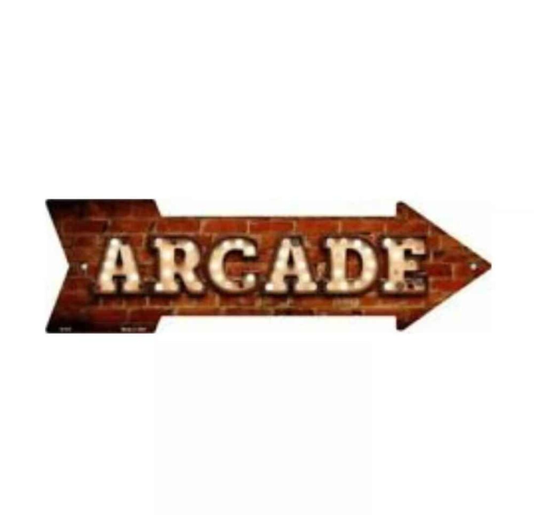 Arcade Metal Arrow Sign or Decal Sticker - Etsy