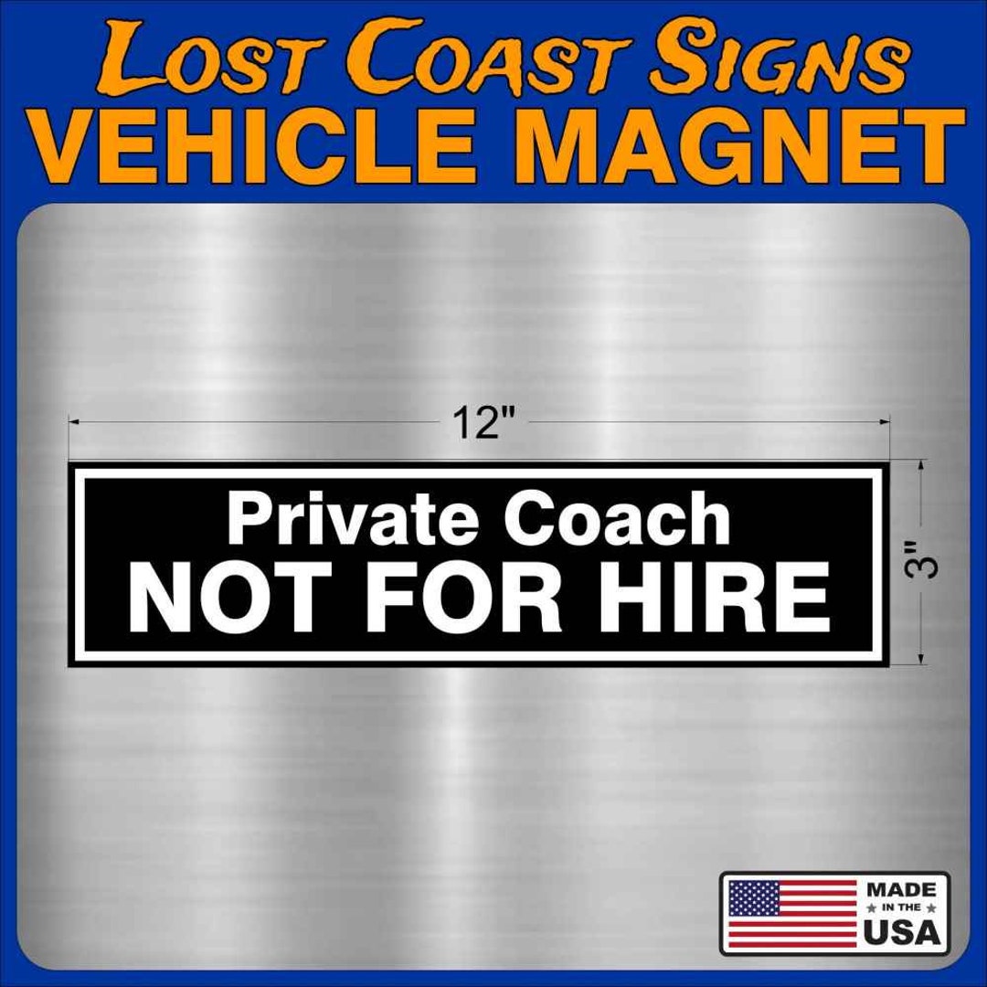 NOT FOR HIRE Vehicle Car Truck Decal | Magnet Sticker | Vehicle Decal ...