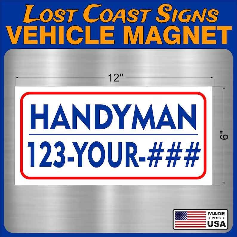 Handyman Magnet Truck Car Sticker Decal Sign 12" X 6" - Etsy
