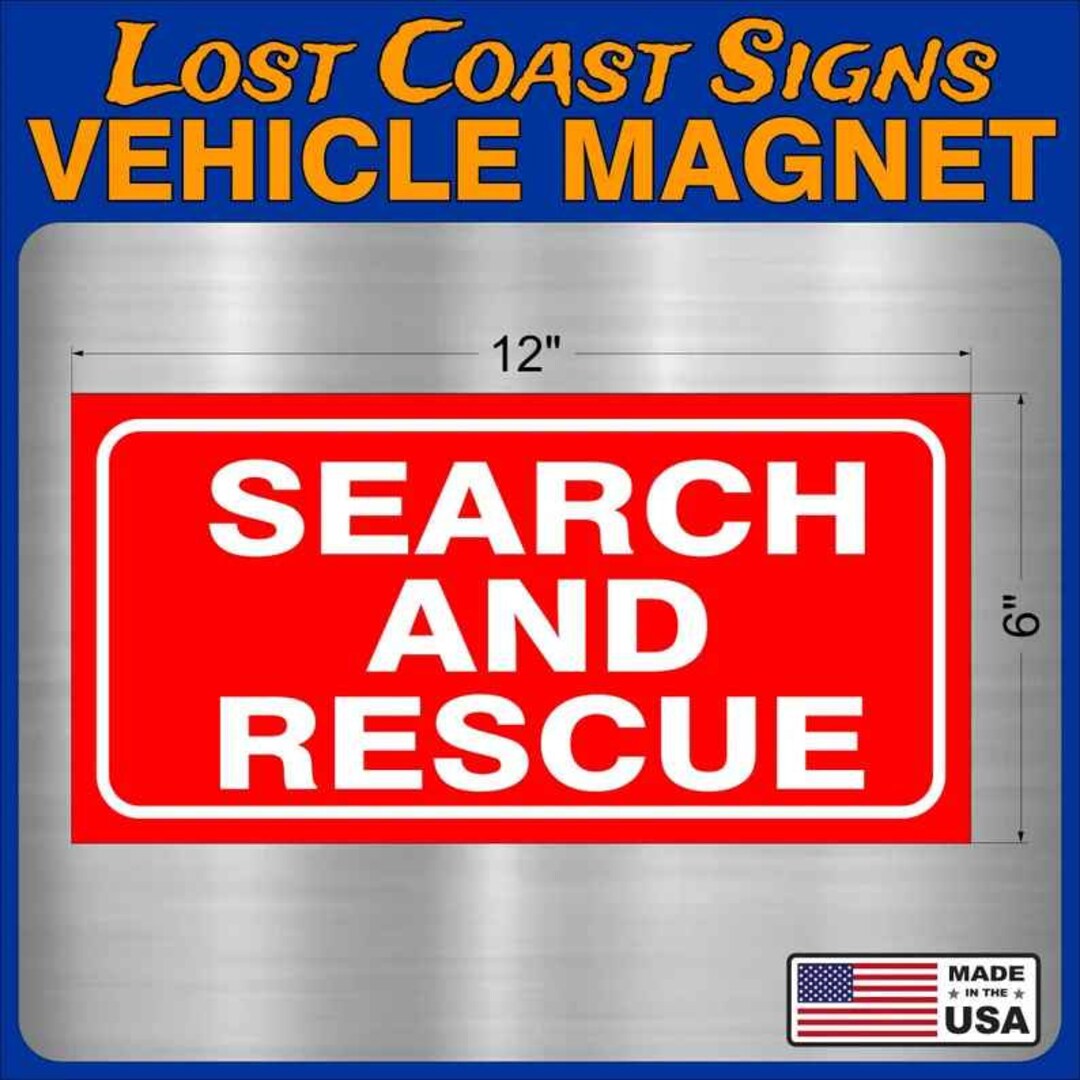 Search & Rescue Magnet Truck Car Sticker Decal Sign 12" X8" - Etsy