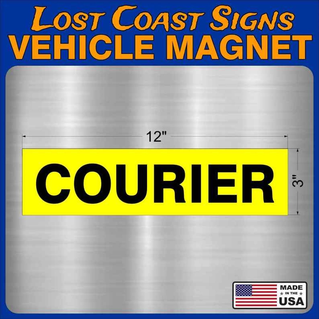Courier Car Truck Magnet Sticker Decal Sign 12" X3 - Etsy