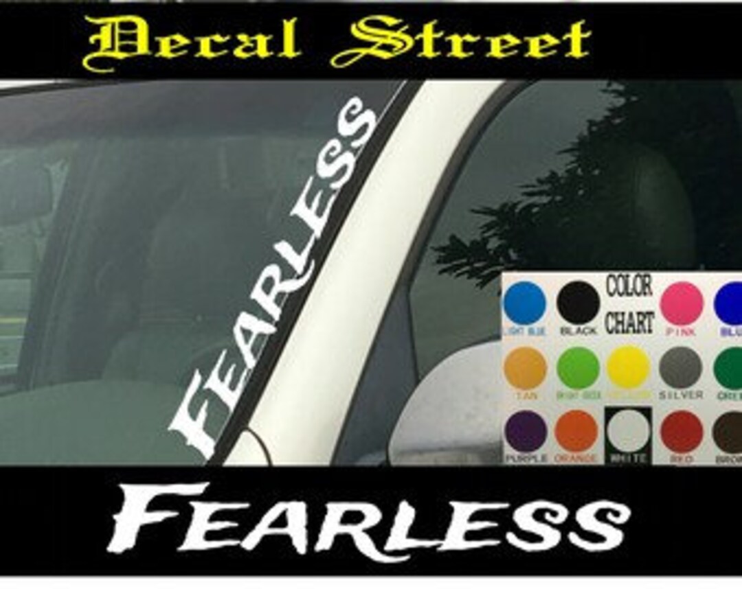 Fearless Vertical Windshield | Die Cut Vinyl | Decal Sticker 4" X 22 ...