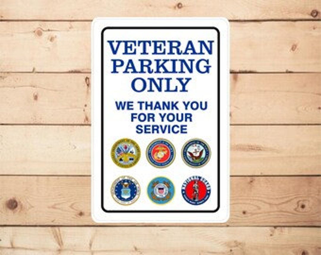 Veterans Parking Only Metal Novelty Sign | Metal Aluminium Sign ...