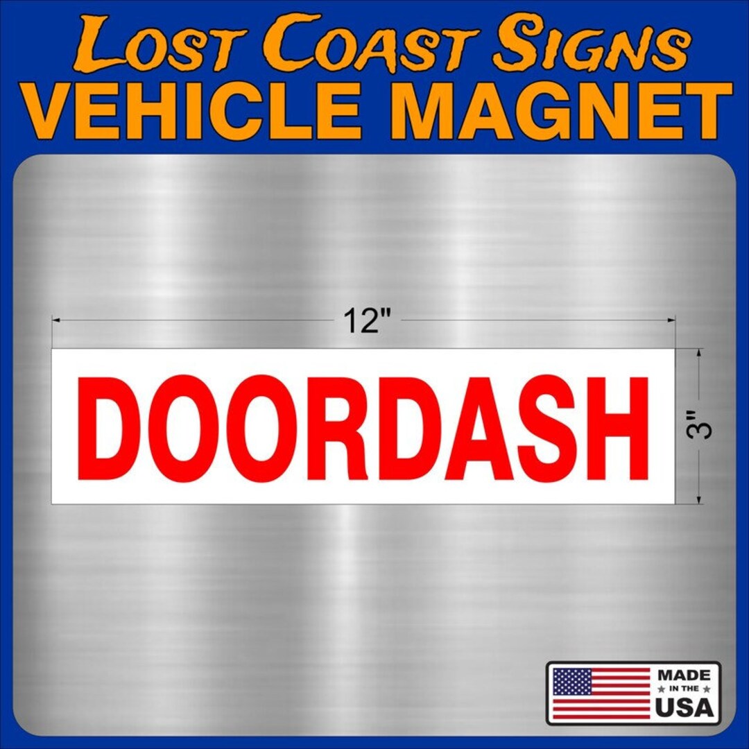 DOORDASH Delivery Vehicle Car Truck Magnet Sticker Decal Sign 12 X3 - Etsy
