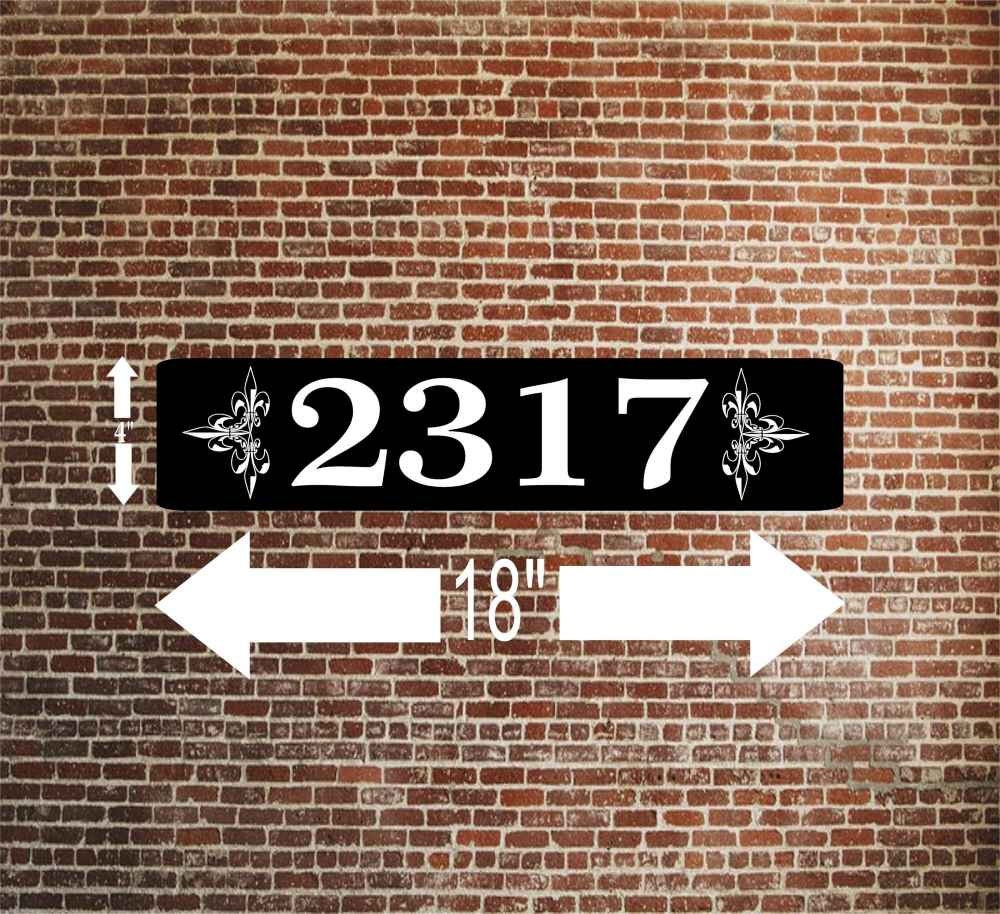 Personalized Home Address Sign Aluminum 4" X 18" Custom House Number ...