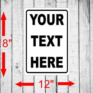 Custom Metal Text Sign Personalized Aluminum Sign 12 X 18 - Etsy