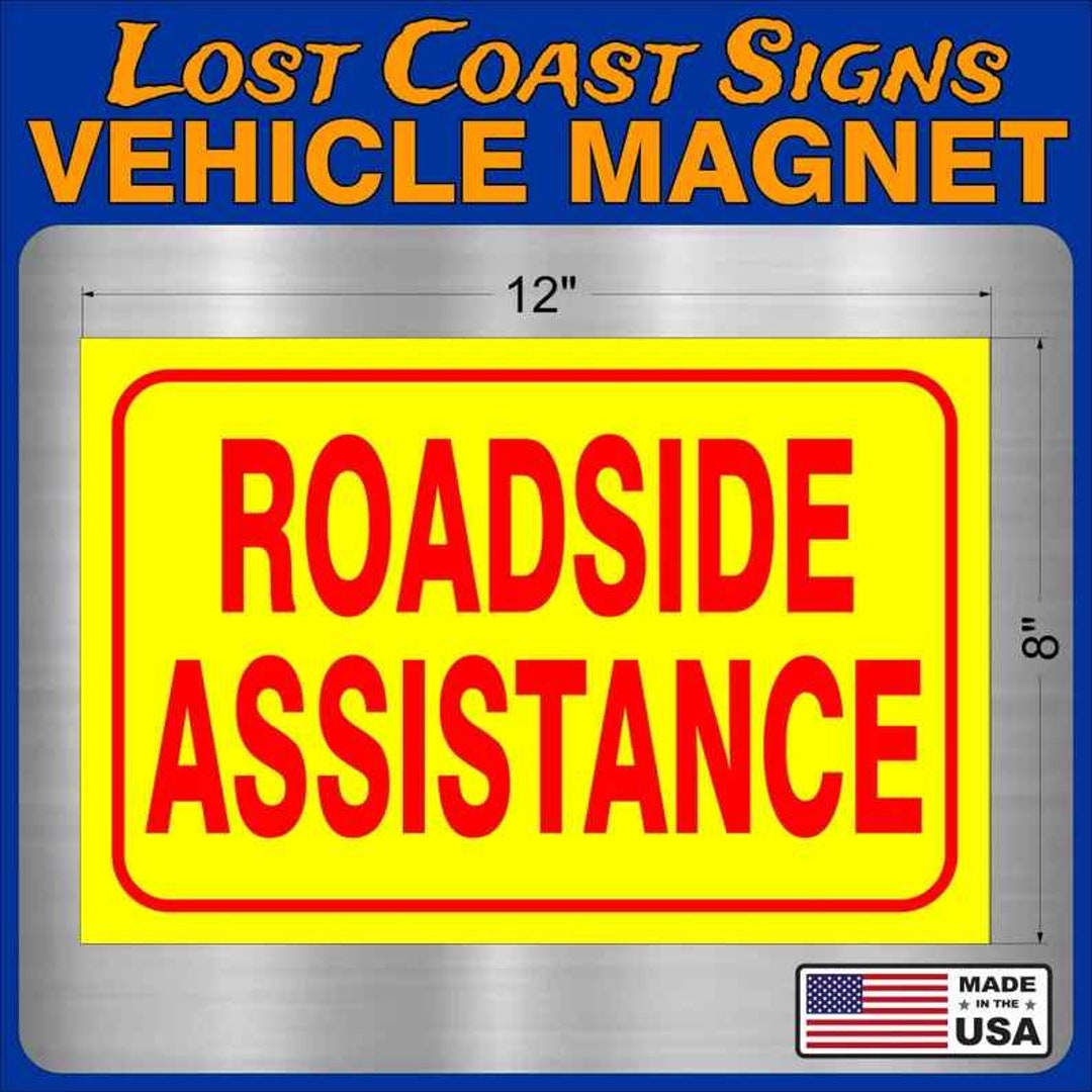 Roadside Assistance Magnet Truck| Car Sticker Decal Sign 12" X8" - Etsy