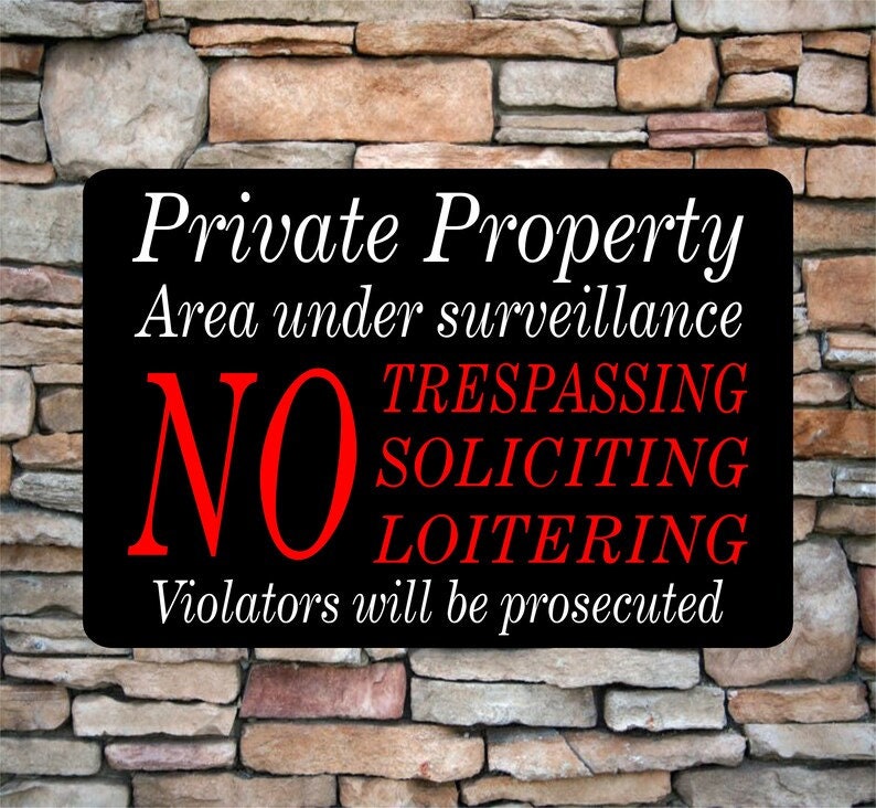 Personalized 3 X 12 Aluminum Sign Private Property No Trespassing Area ...