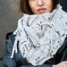 Light Beige Knitted Ripped Scarf With Bronze Crosses, Exclusive Design ...