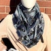 Navy Blue Denim Ripped Damaged Scarf With Leather Elements, Apocalyptic ...