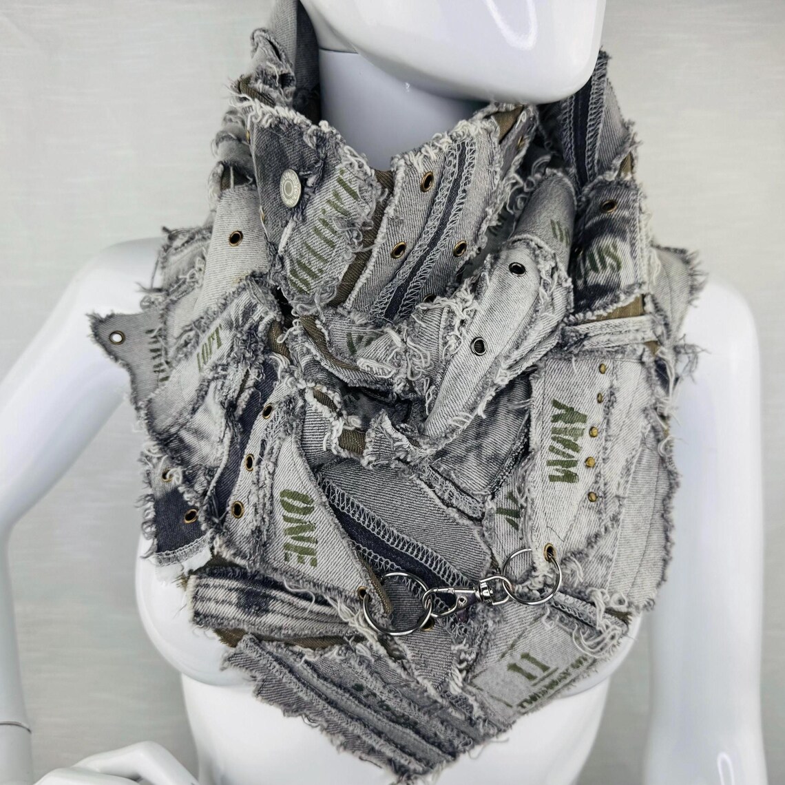 Ripped Denim Avantgarde Scarf: Post-apocalyptic Burning Man Accessory ...