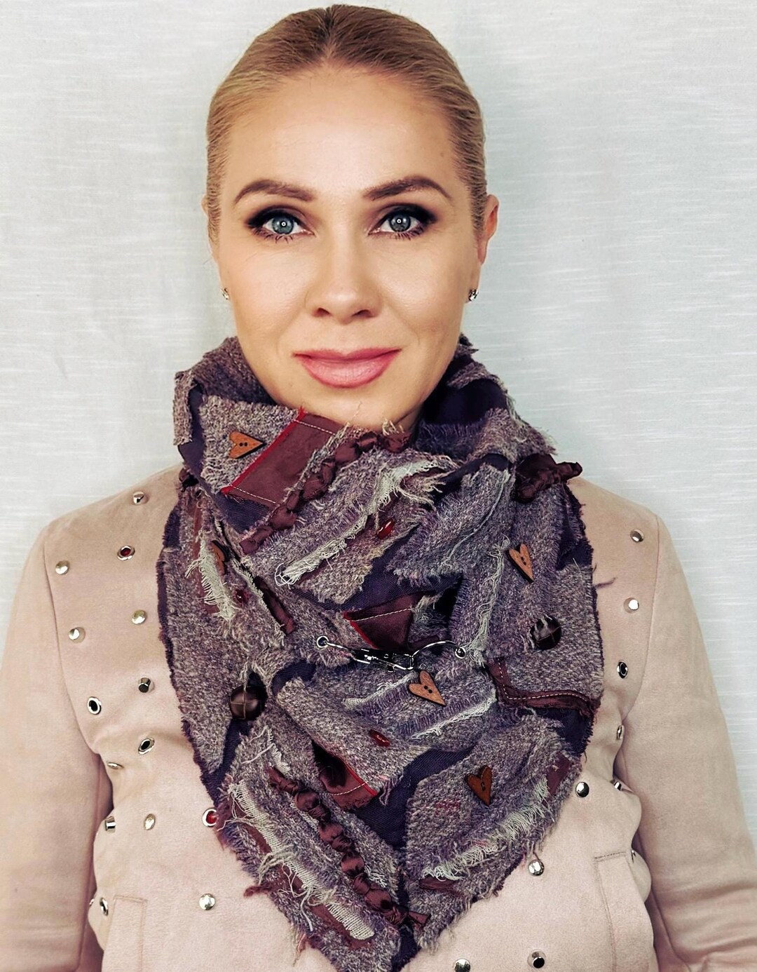 Purple Wool Scarf, Exclusive Design, Unique, Super Warm, Tattered ...