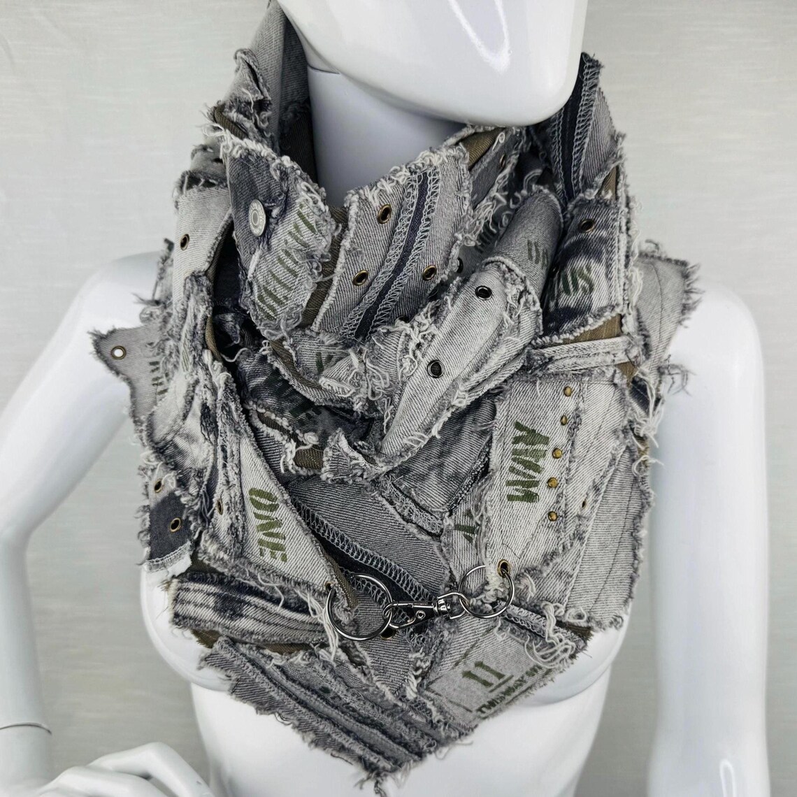 Ripped Denim Avantgarde Scarf: Post-apocalyptic Burning Man Accessory ...