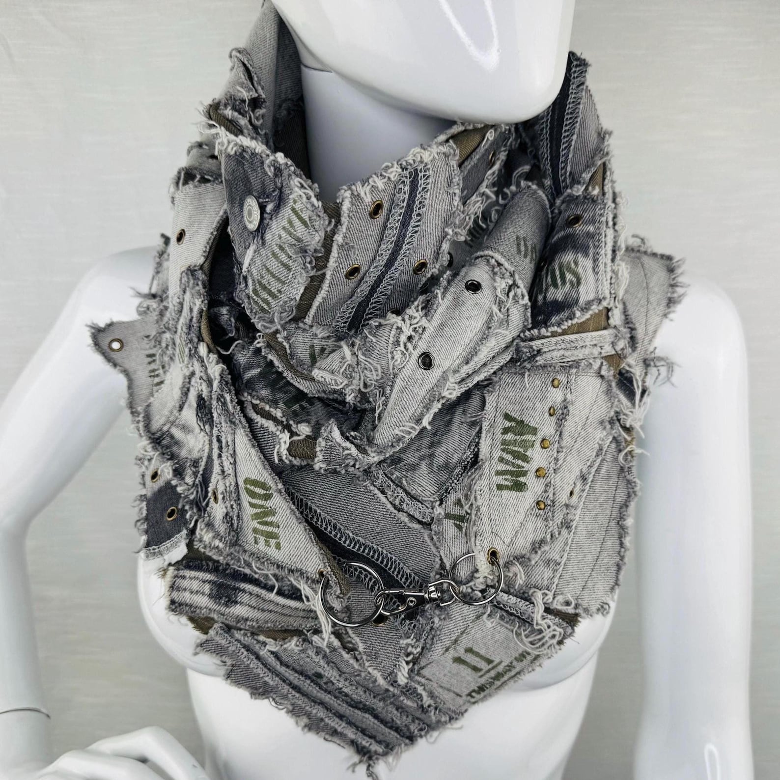 Ripped Denim Avantgarde Scarf: Post-apocalyptic Burning Man Accessory ...