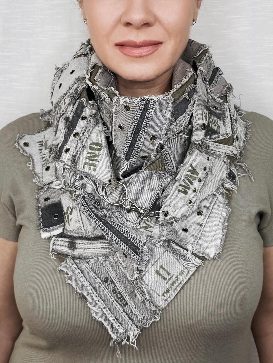 Ripped Denim Avantgarde Scarf: Post-apocalyptic Burning Man Accessory ...