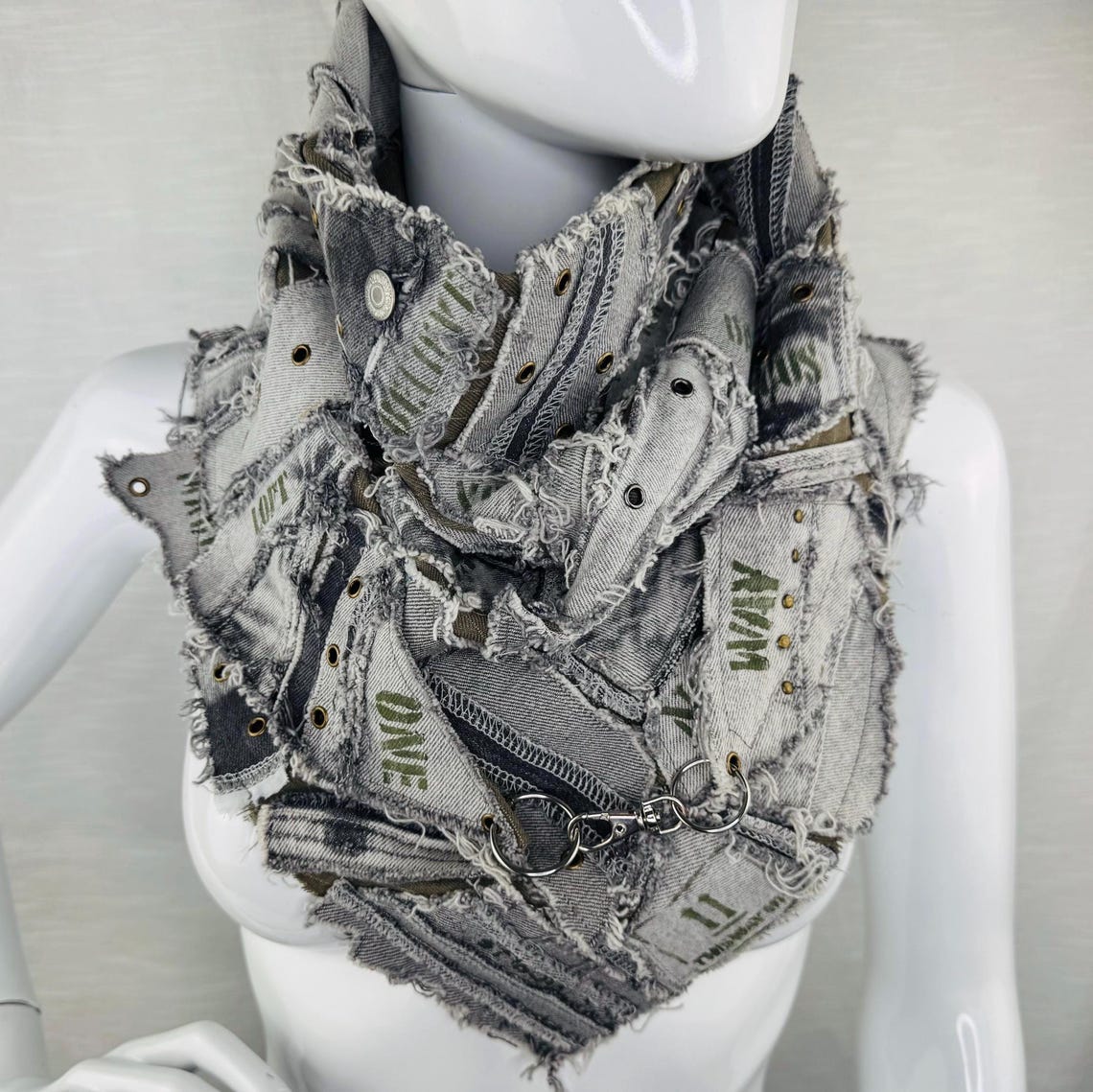 Ripped Denim Avantgarde Scarf: Post-apocalyptic Burning Man Accessory ...