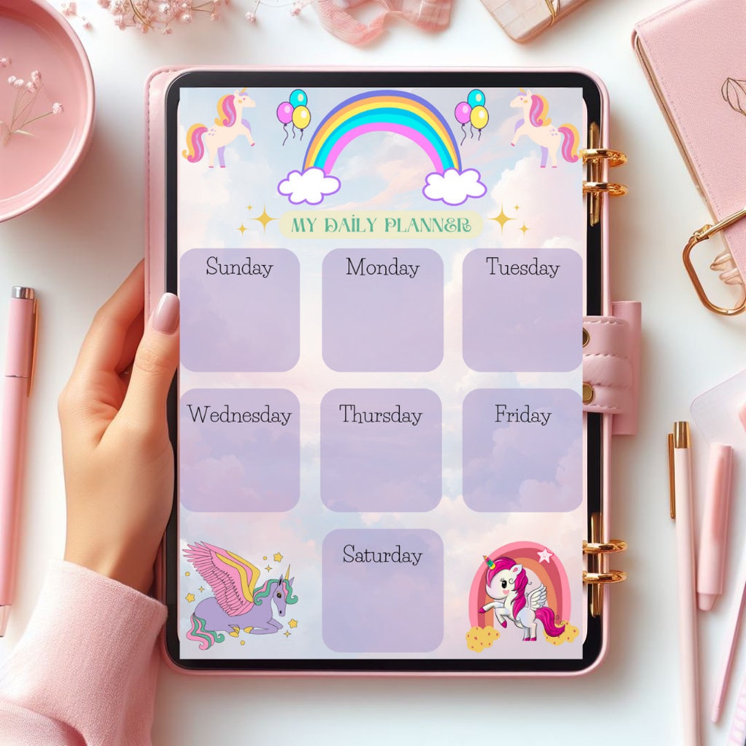Unicorn Planner, Planner for Girls, Digital Planner, Unicorn Digital ...