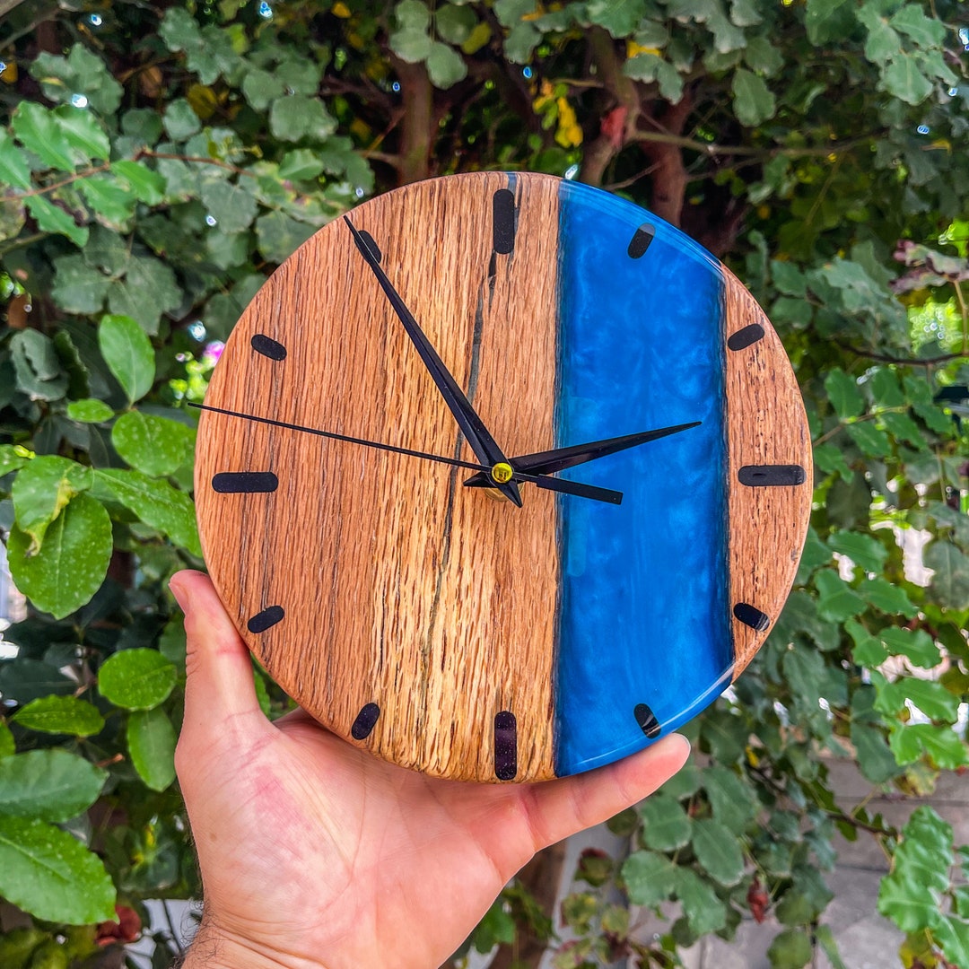 Resin Wooden Clock, Epoxy Clock, Clock for Wall, Epoxy Wall Clock ...