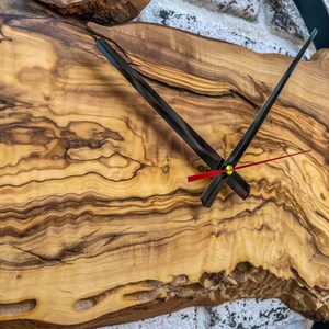Handmade Olive Wood and Iron Wall Clock, Unique Natural Wood Design ...