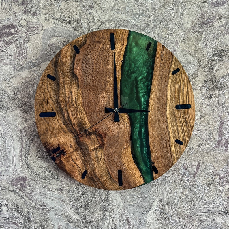 Wooden Wall Clock, Epoxy Wall Clock, Clock for Wall, Epoxy Wood Clock ...