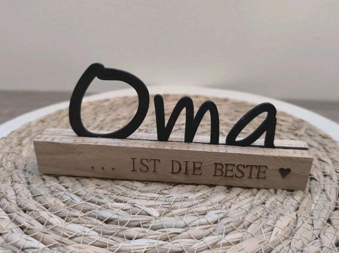 "grandma is the Best" Wooden Display Stand, Black Laser Cut, Decorative ...