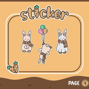 15 Cute Rabbit Sticker Bundle Printable PNG & SVG Stickers - Etsy