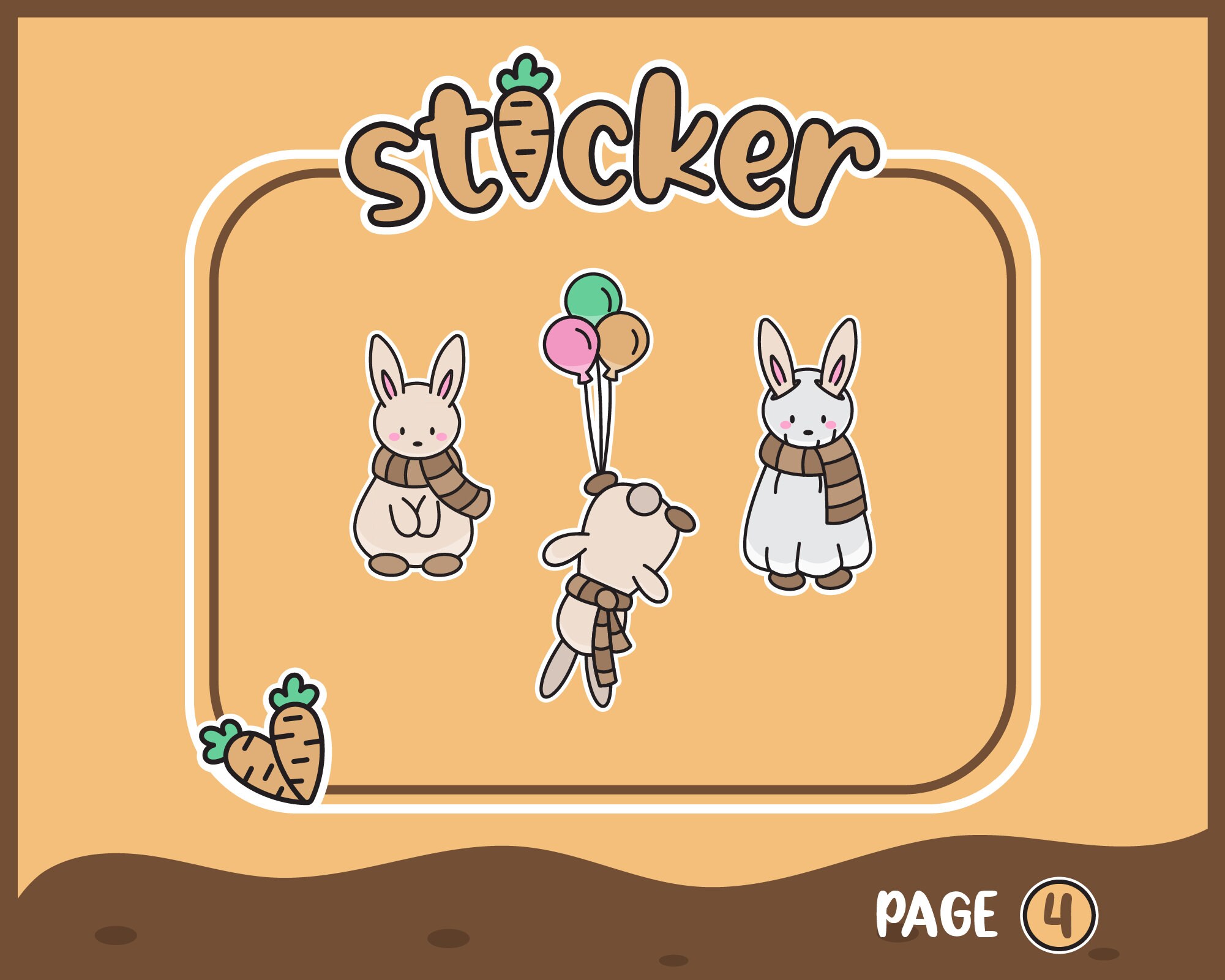 15 Cute Rabbit Sticker Bundle Printable PNG & SVG Stickers - Etsy