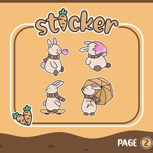 15 Cute Rabbit Sticker Bundle Printable PNG & SVG Stickers Digital ...