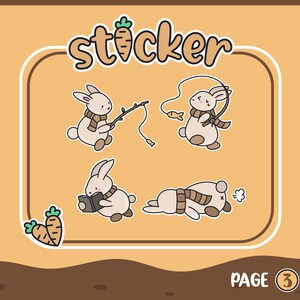 15 Cute Rabbit Sticker Bundle Printable PNG & SVG Stickers Digital ...