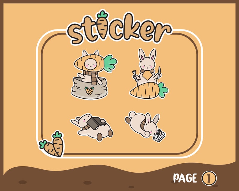 15 Cute Rabbit Sticker Bundle Printable PNG & SVG Stickers - Etsy