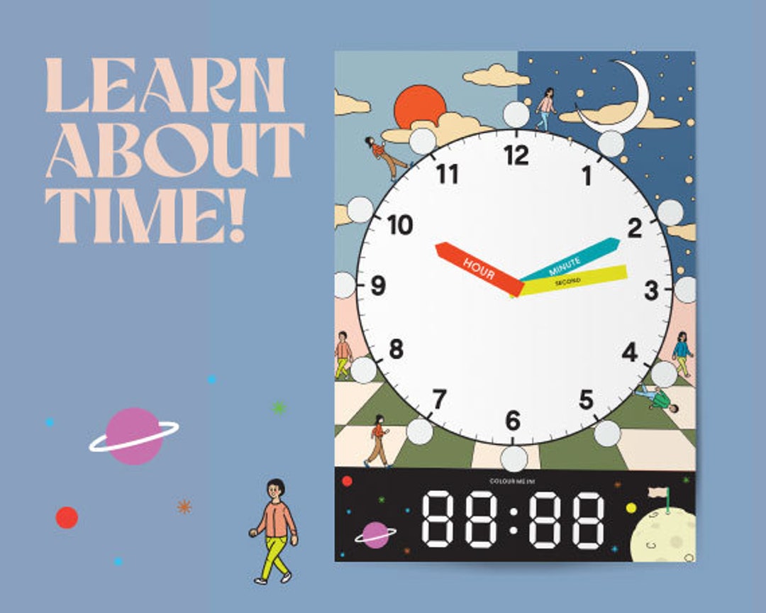 Kids' Printable Time Learning Activity Educational Clock Worksheets ...