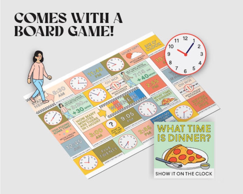 Kids' Printable Time Learning Activity Educational Clock Worksheets ...