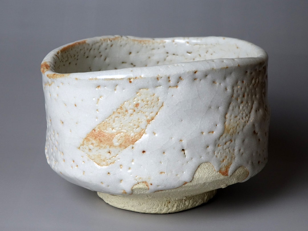 Wakao Toshisada (b. 1933) Shino Ware Chawan for Japanese Tea Ceremony ...
