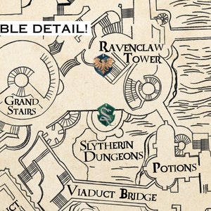 Mapa de Hogwarts - Descarga digital - Impresiones digitales - Etsy España