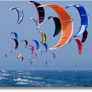 Kitesurfing Poster, Kitesurfing Canvas Wall Art Design,watersport ...