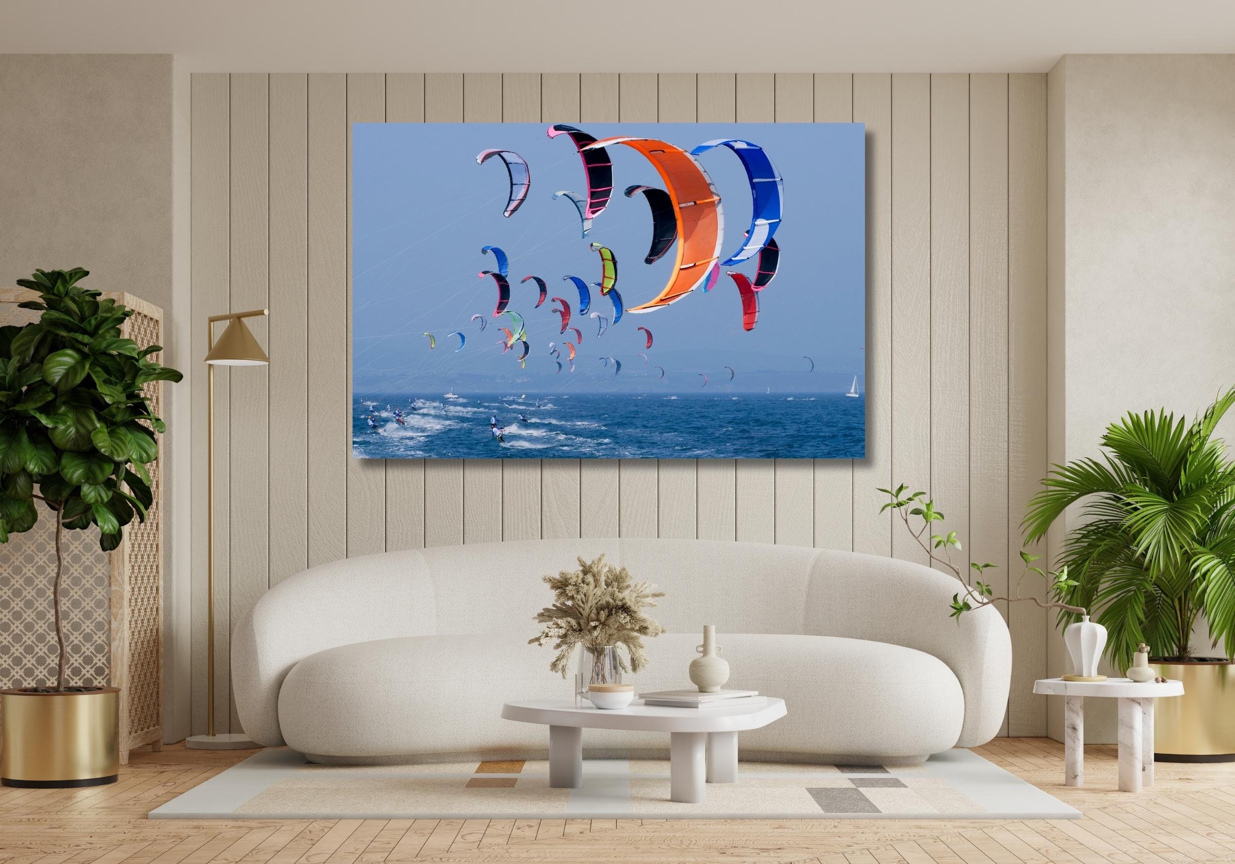 Kitesurfing Poster, Kitesurfing Canvas Wall Art Design,watersport ...
