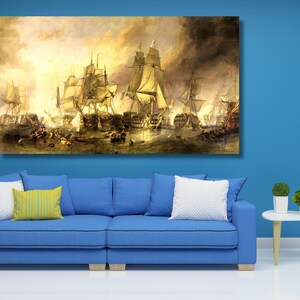 William Clarkson Stanfield Wall Art Print| the Battle of Trafalgar ...