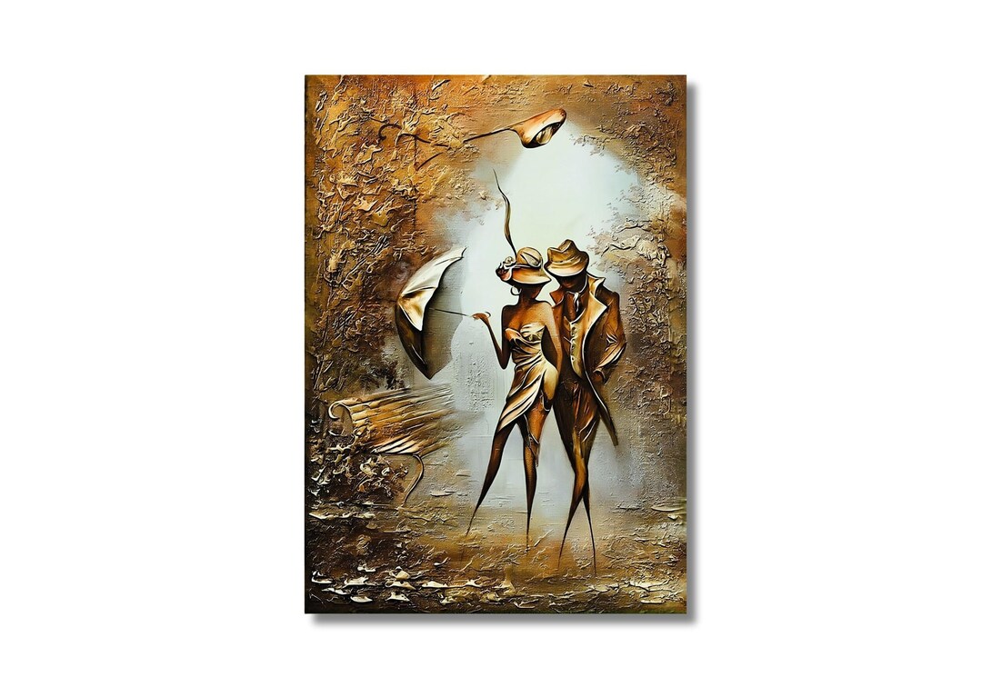 Gold Tango Canvas Wall Art, Tango Wall Art, Dancing Couple Painting ...
